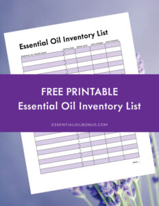 Free Printable Essential Oil Inventory List - Essential Oil Bonus